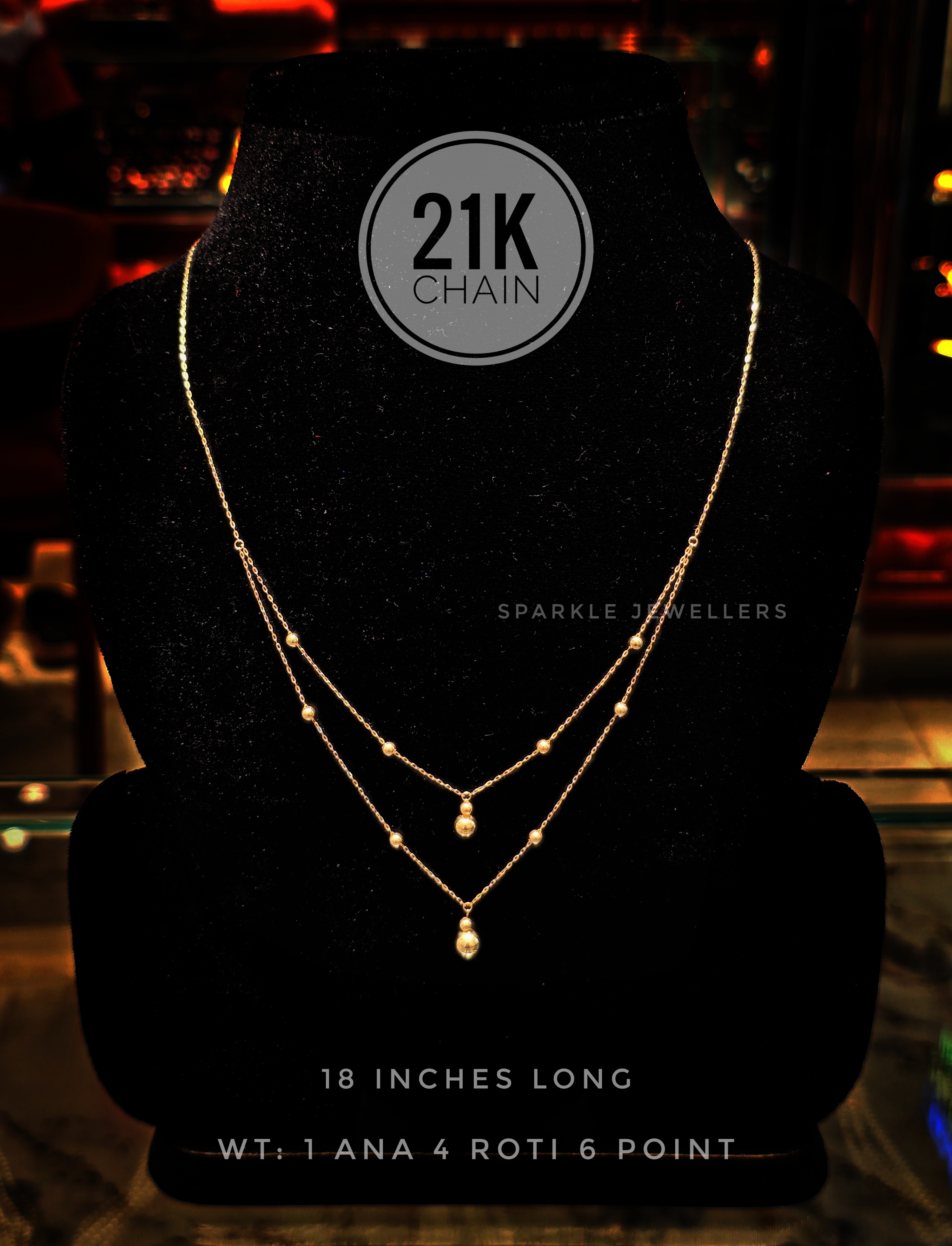 Sparkle 21k Double Layer Fancy Chain | Sparkle Jewellers