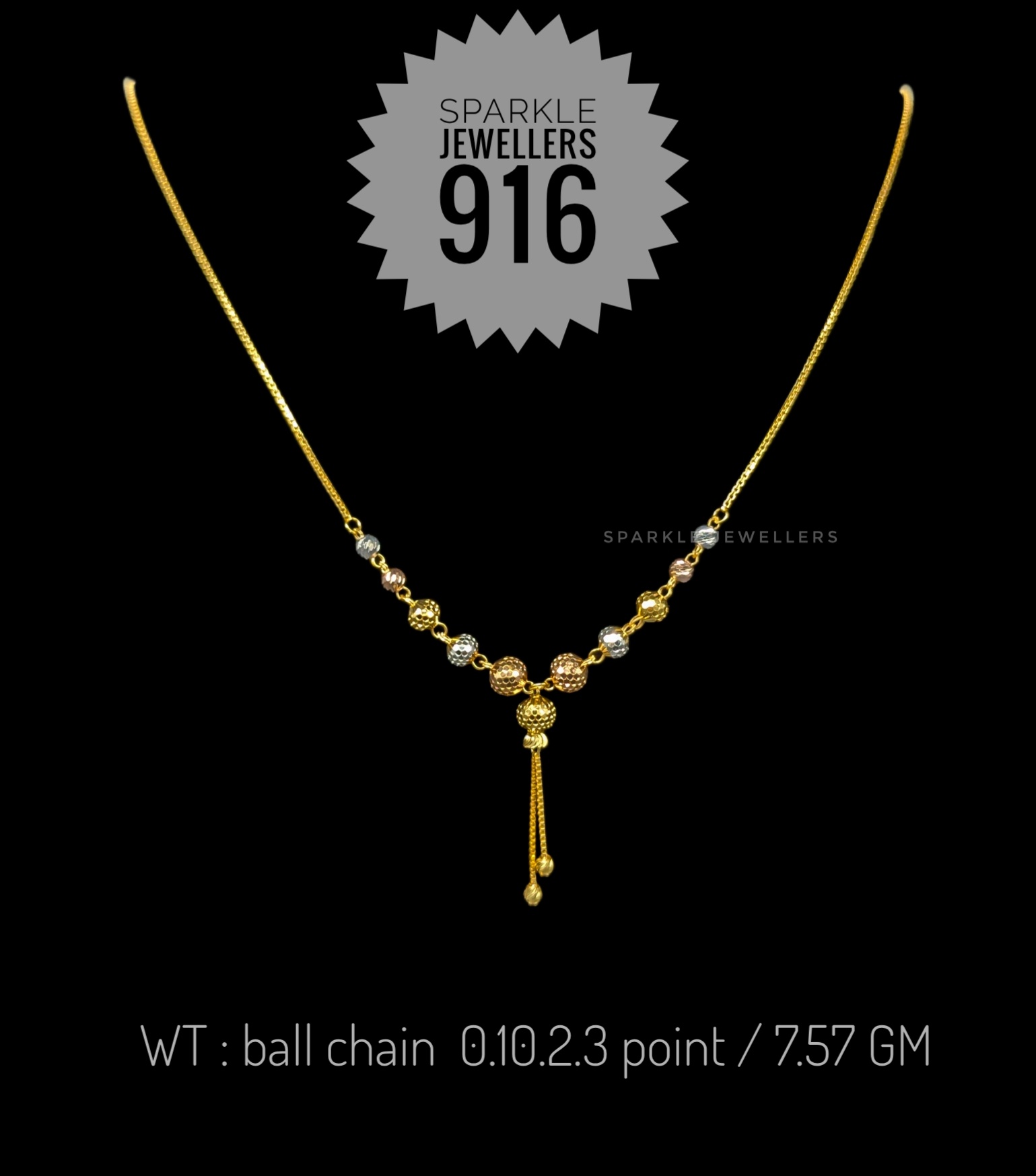 Sparkle: Rhodium Ball Chain | Sparkle Jewellers