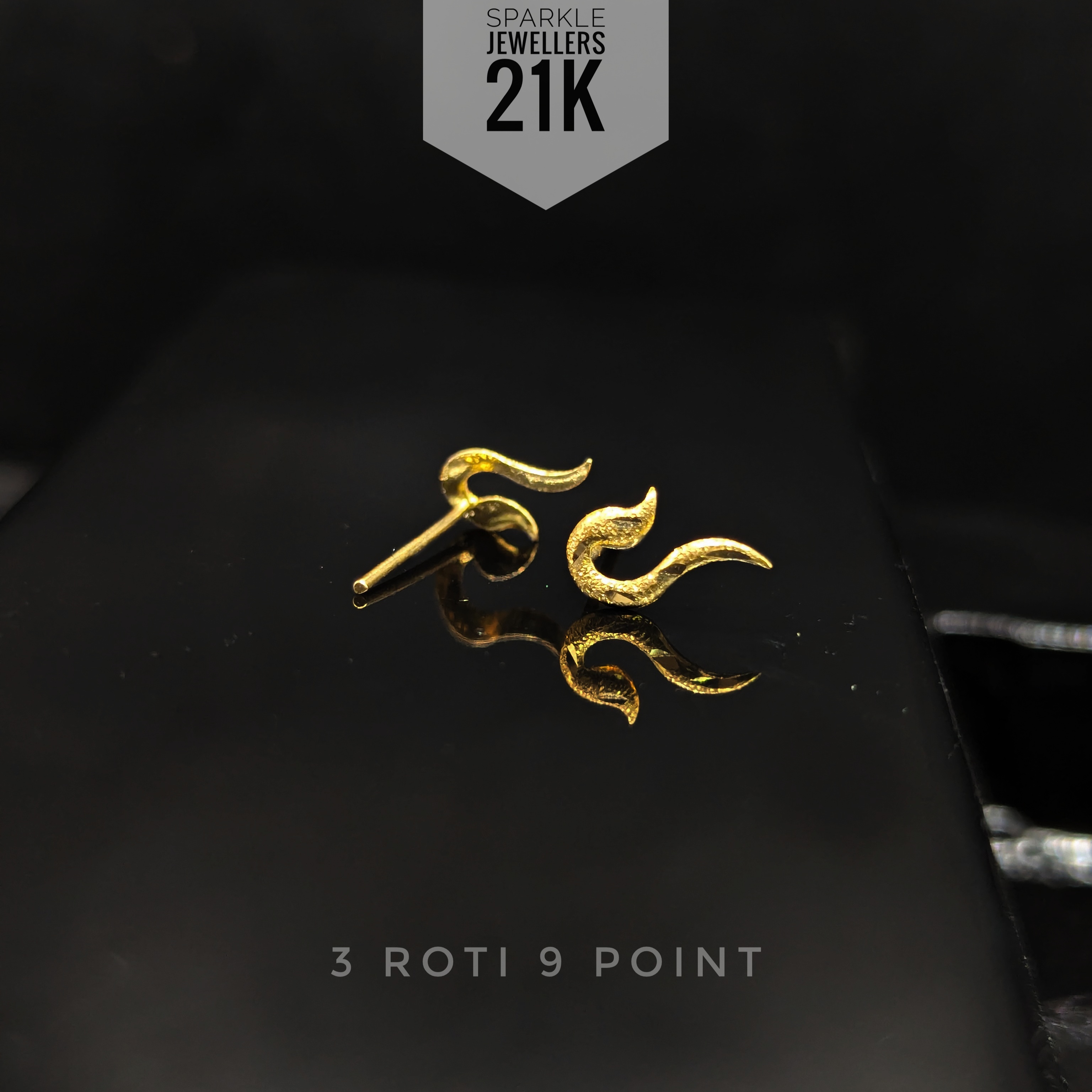 Sparkle: 21 kdm Earring Top | Sparkle Jewellers